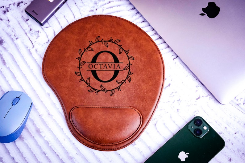Custom Monogram Mousepad, Personalized Engraved Mousepad, Name Engraved ...