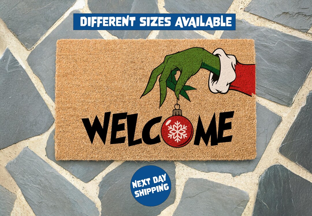 Grinch Christmas Entry Mat, Quirky Holiday Rug, Entryway Decor, Grinch ...