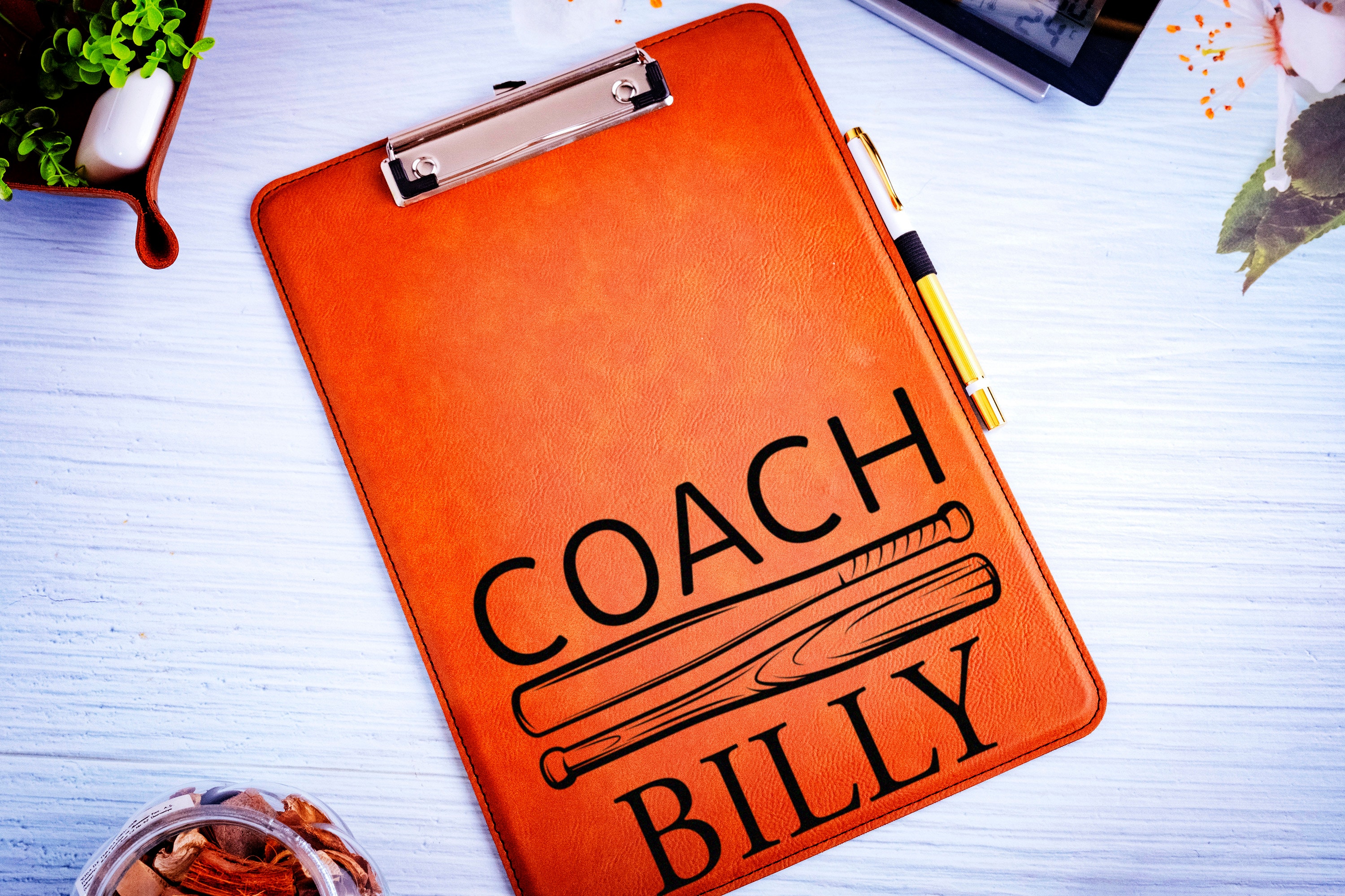 Custom Coach Leather Clipboard, Custom Clipboard, Custom Leather ...