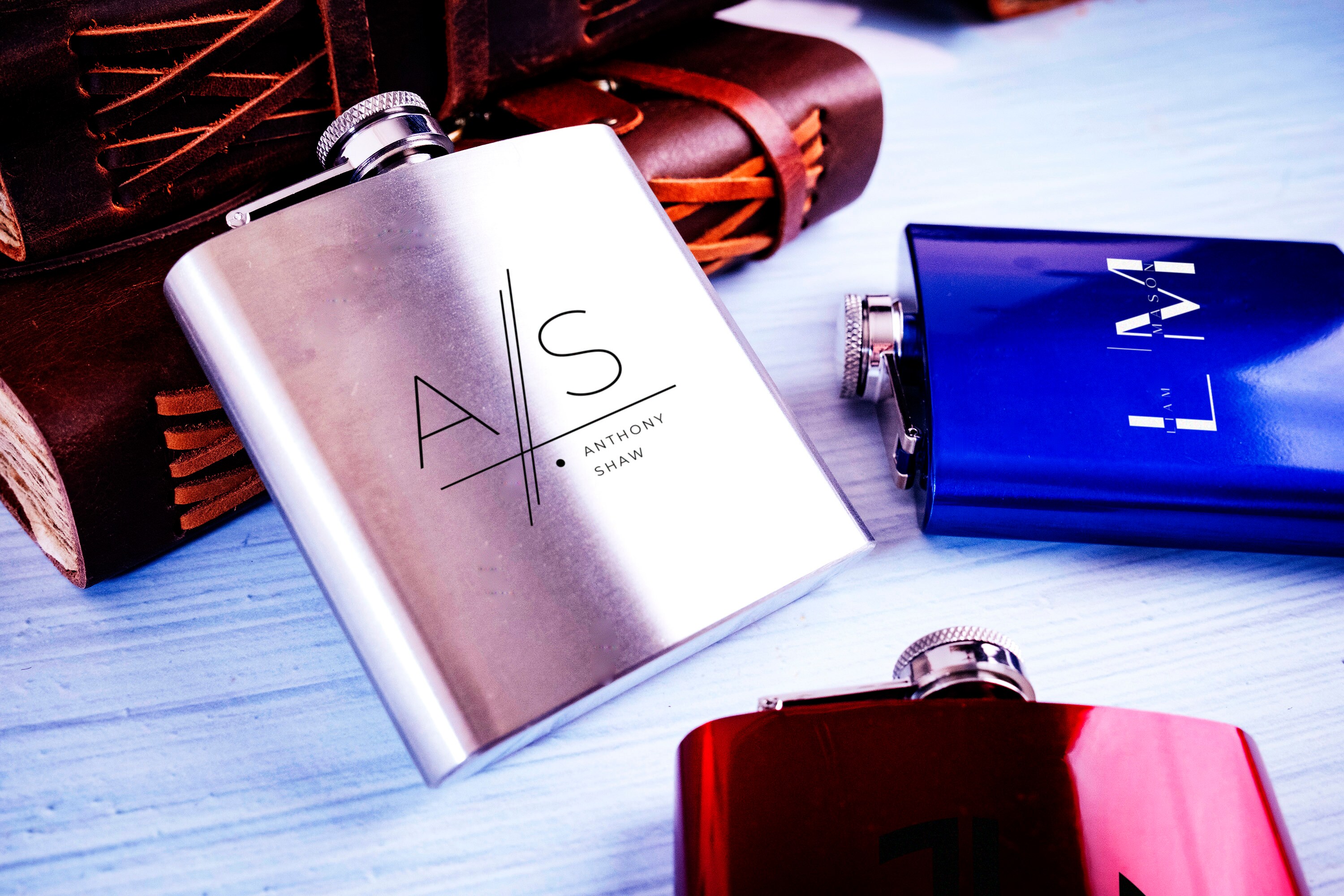 Personalized Steel Flask for Groomsmen, Engraved Flask for Groomsmen ...