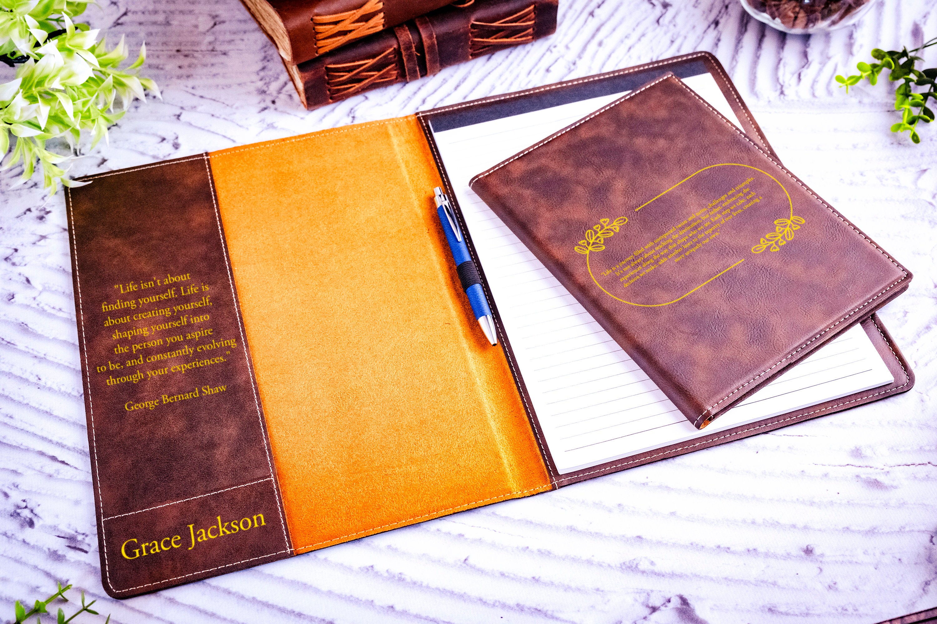 Custom Quote Leather Padfolio, Custom Leather Portfolio, Custom ...
