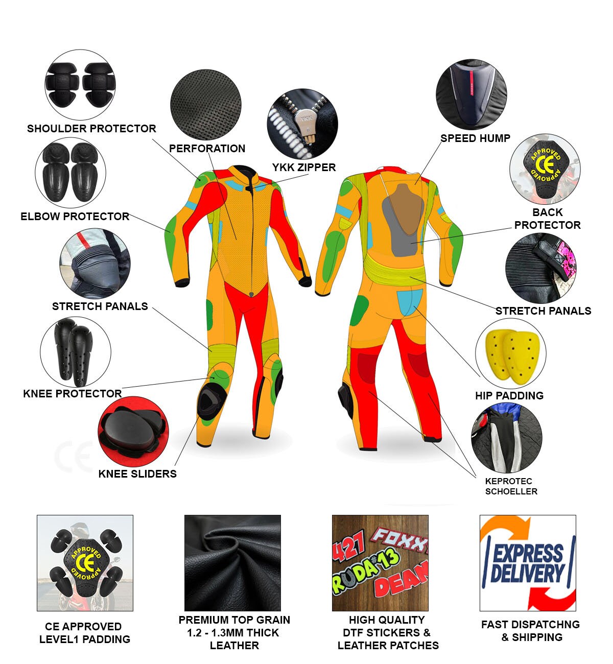 Ducati Red Motorbike Leather Racing Suit, Biker Men's Motorcycle Gear ...