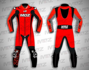 Ducati Red Motorbike Leather Racing Suit, Biker Men's Motorcycle Gear ...