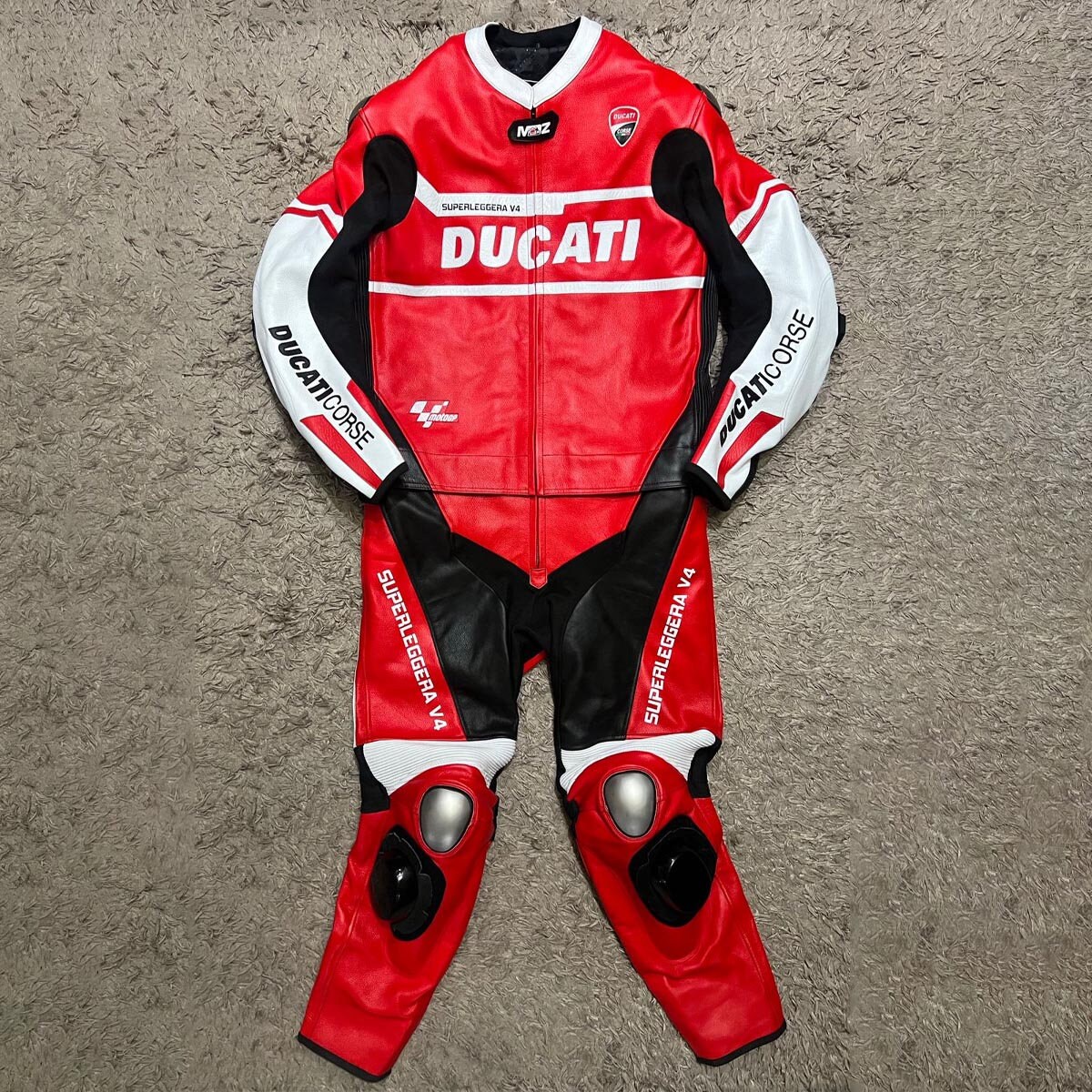 Ducati Red Motorbike Leather Racing Suit, Biker Men's Motorcycle Gear ...