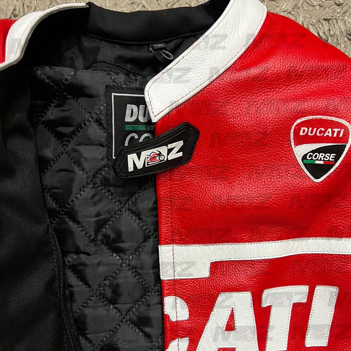 Ducati Red Motorbike Leather Racing Suit, Biker Men's Motorcycle Gear ...