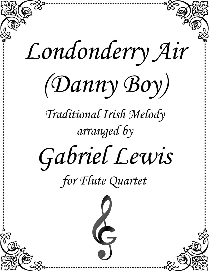 Londonderry Air danny Boy Sheet Music for Flute Quartet - Etsy