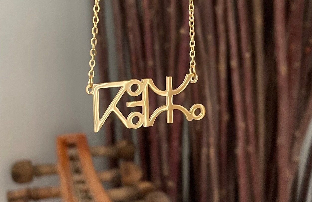 Personalized Amazigh Name Necklace in Tifinagh, Custom 18K Gold Amazigh ...