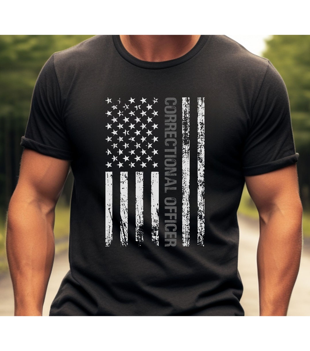 Correctional Officer Shirt, Thin Grey Line American Flag, Prison ...