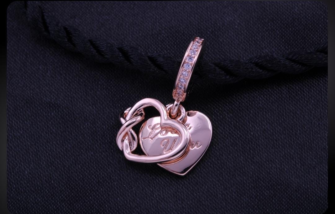 NEW Pandora Love You Heart Dangle Charm W/ Threaded Rope Bracelet - Etsy