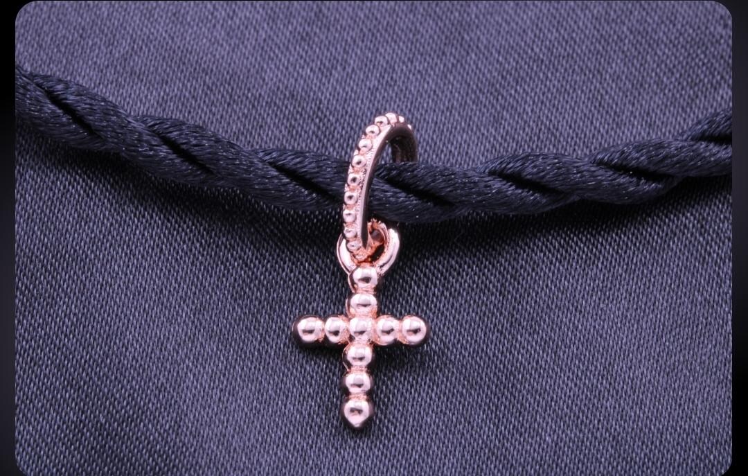 NEW Pandora Beaded Cross Dangle Charm W/ Threaded Rope Bracelet - Etsy