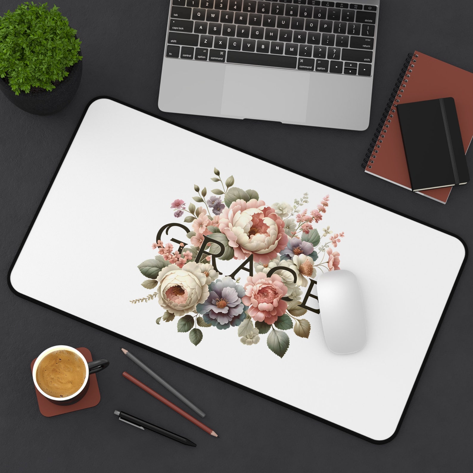 Keyboard Mat, Floral Desk Mat Aesthetic Desk Mat Botanical Desk Mat ...