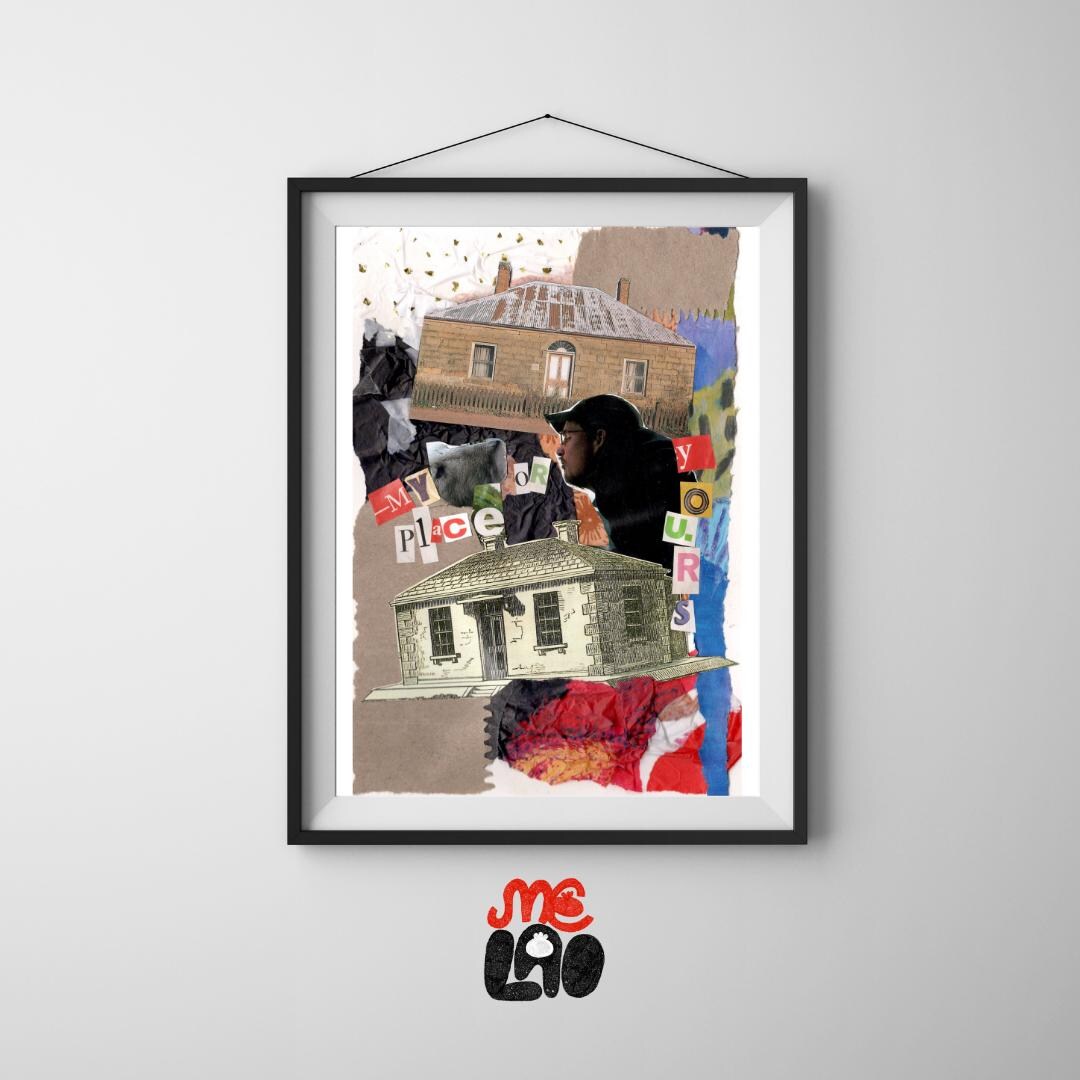 My Place or Yours? — Vintage House Collage Art Print | Retro Paper ...
