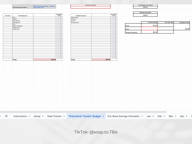 Ultimate Moving Budget Spreadsheet: Plan, Save, Track Paychecks, Debt ...