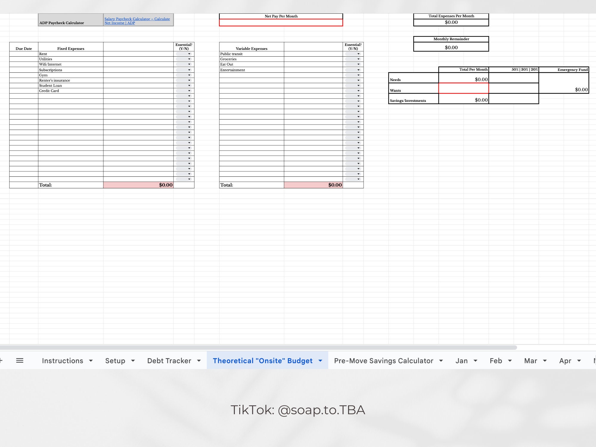 Ultimate Moving Budget Spreadsheet: Plan, Save, Track Paychecks, Debt ...