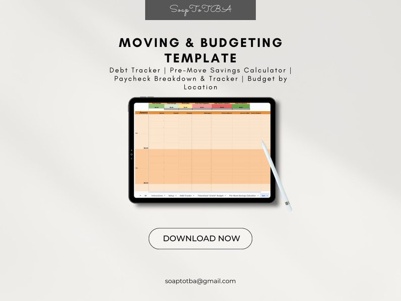 Ultimate Moving Budget Spreadsheet: Plan, Save, Track Paychecks, Debt ...