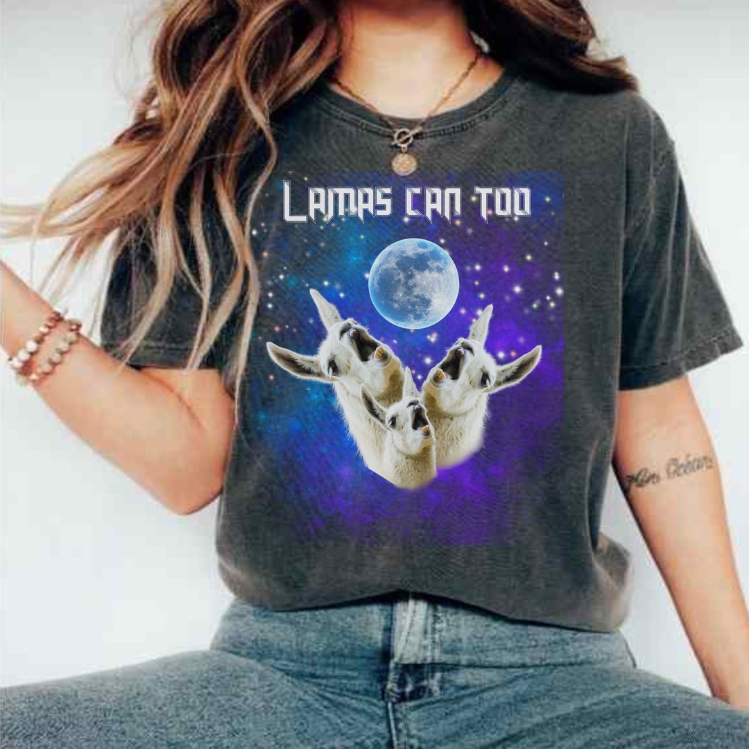 Three Lamas Vintage Graphic T-shirts, Retro Lama Moon Tshirt, Lama ...