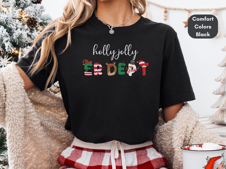 Cute Christmas Emergency Department Nurse Crew Shirt, Comfort Colors ...