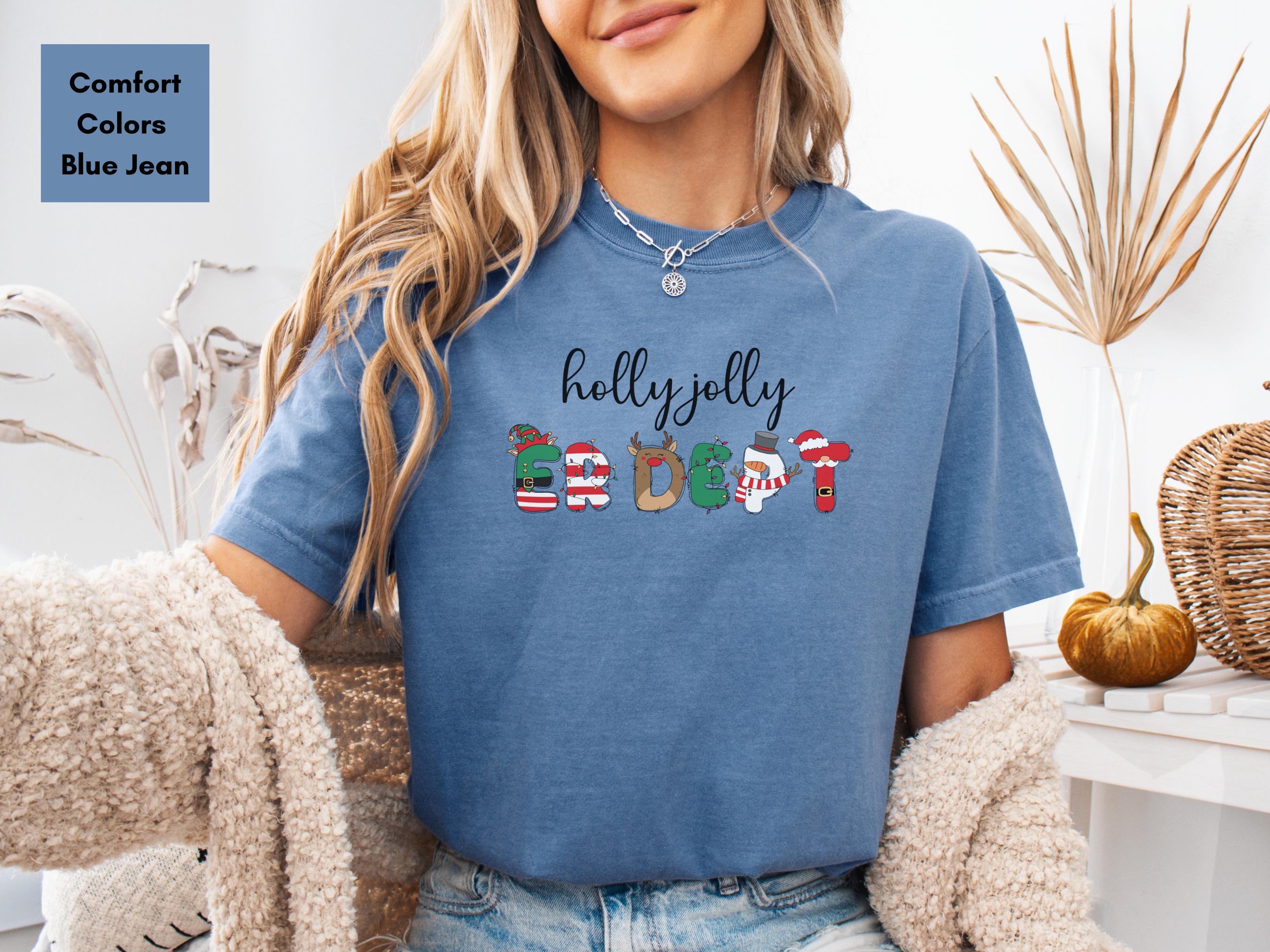 Cute Christmas Emergency Department Nurse Crew Shirt, Comfort Colors ...