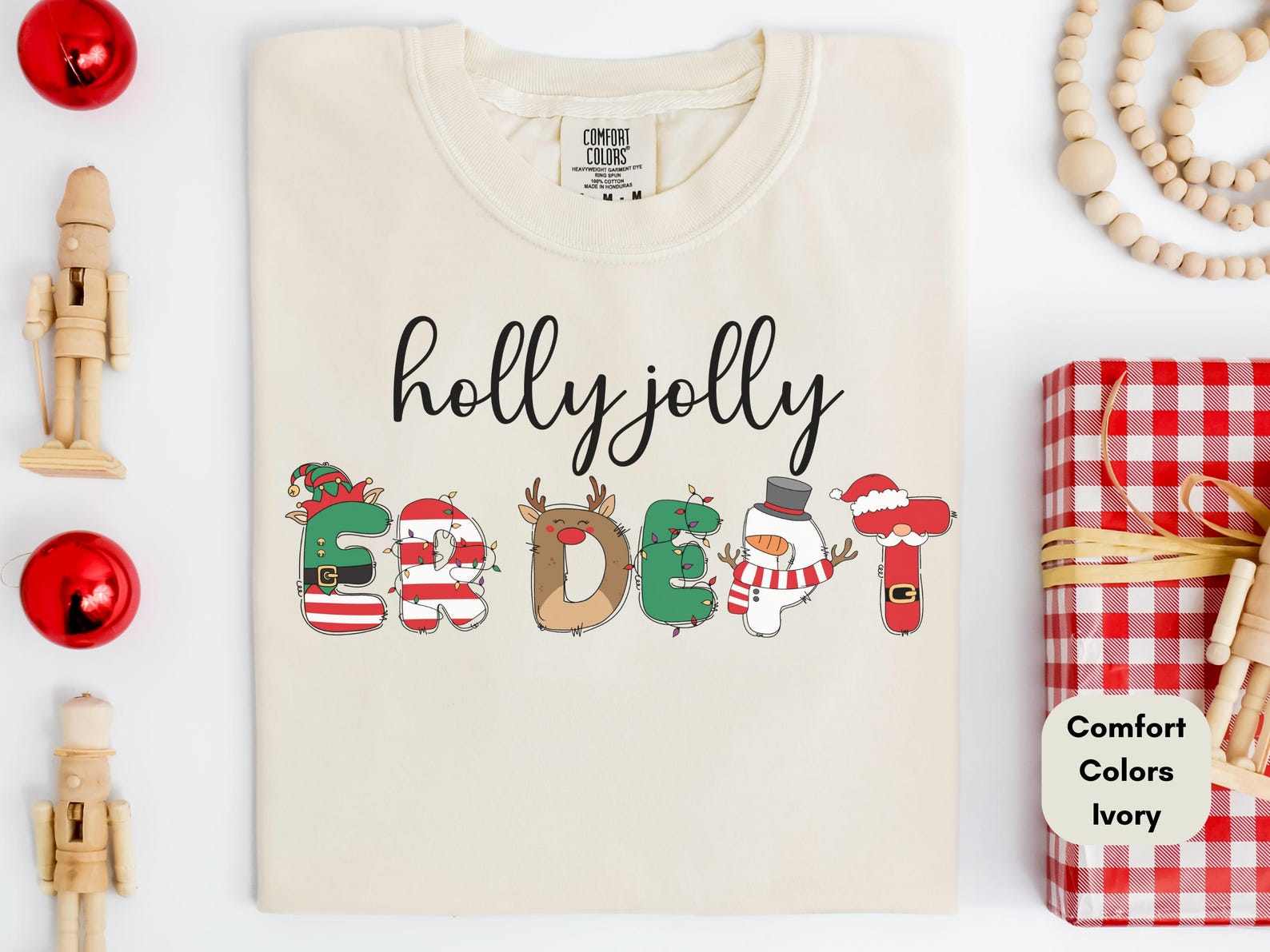 Cute Christmas Emergency Department Nurse Crew Shirt, Comfort Colors ...