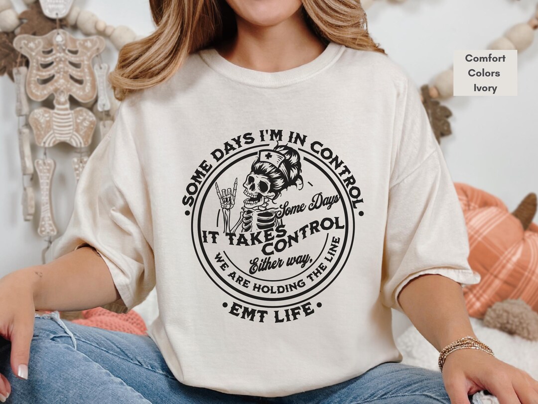 Funny Skeleton EMT Halloween Shirt, First Responder Tshirt, Gift for ...