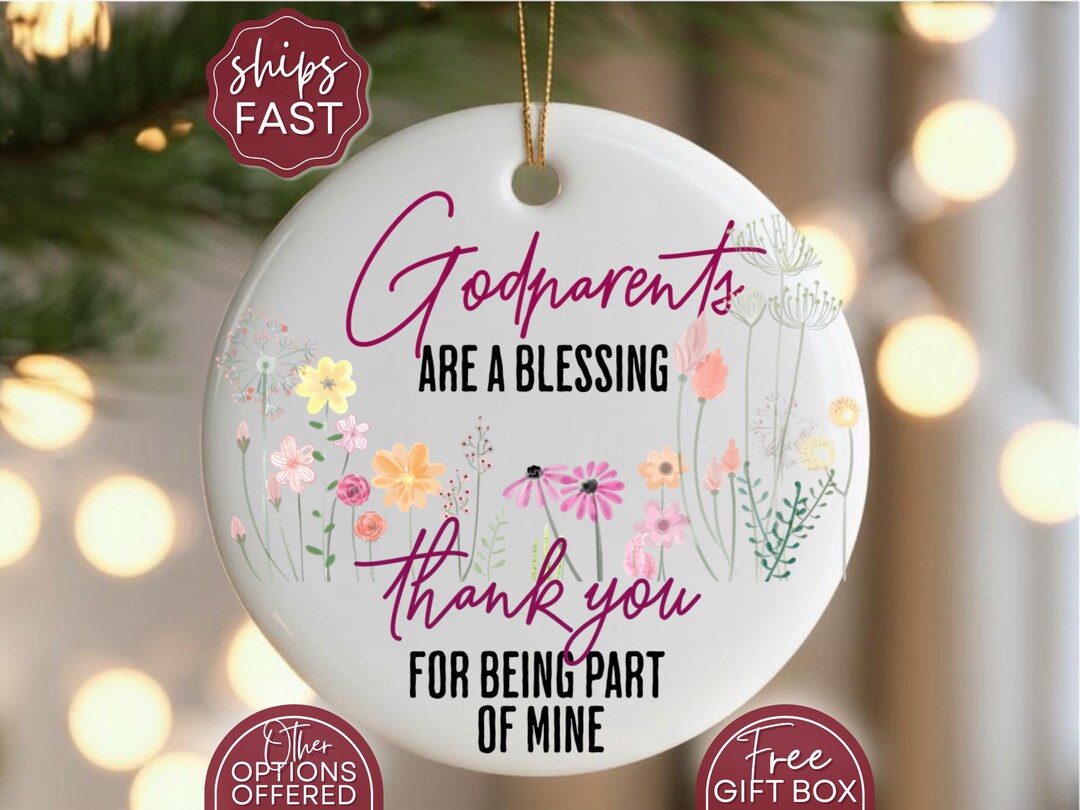 Personalized Godparents Ornament, Custom Godparents Christmas Ornament ...