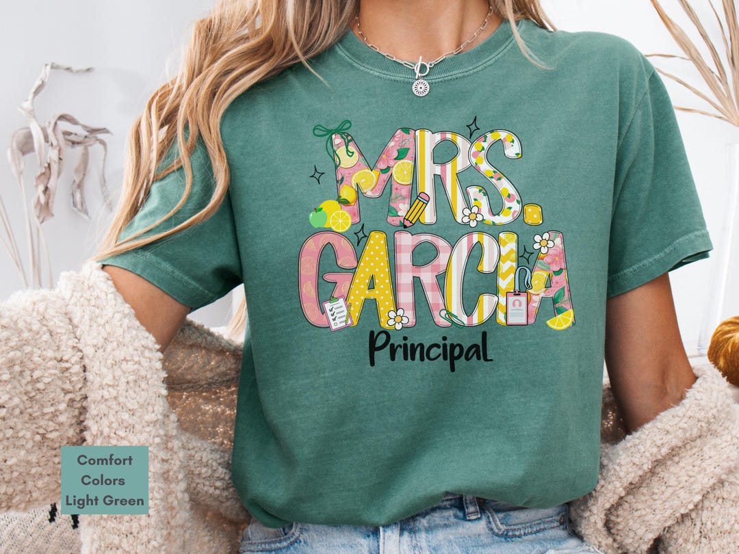 Personalized School Principal Name Back to School Lemon Comfort Colors ...