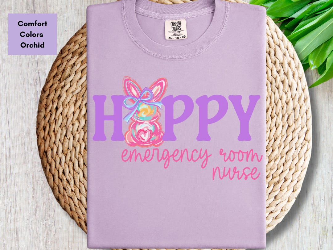 Cute Easter Emergency Department Nurse Shirt, Comfort Colors® ER Nurse ...