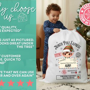 Personalized North Pole Express Santa Bag Custom Christmas Gift Bag ...