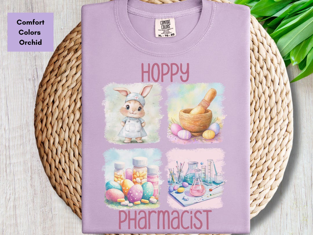Easter Pharmacist Shirt, Easter Bunny Pharmacist Comfort Colors® T ...