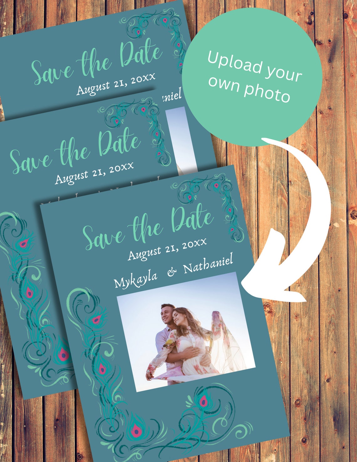 Wedding Invitation Set of Editable Canva Templates: Invitation, Save ...