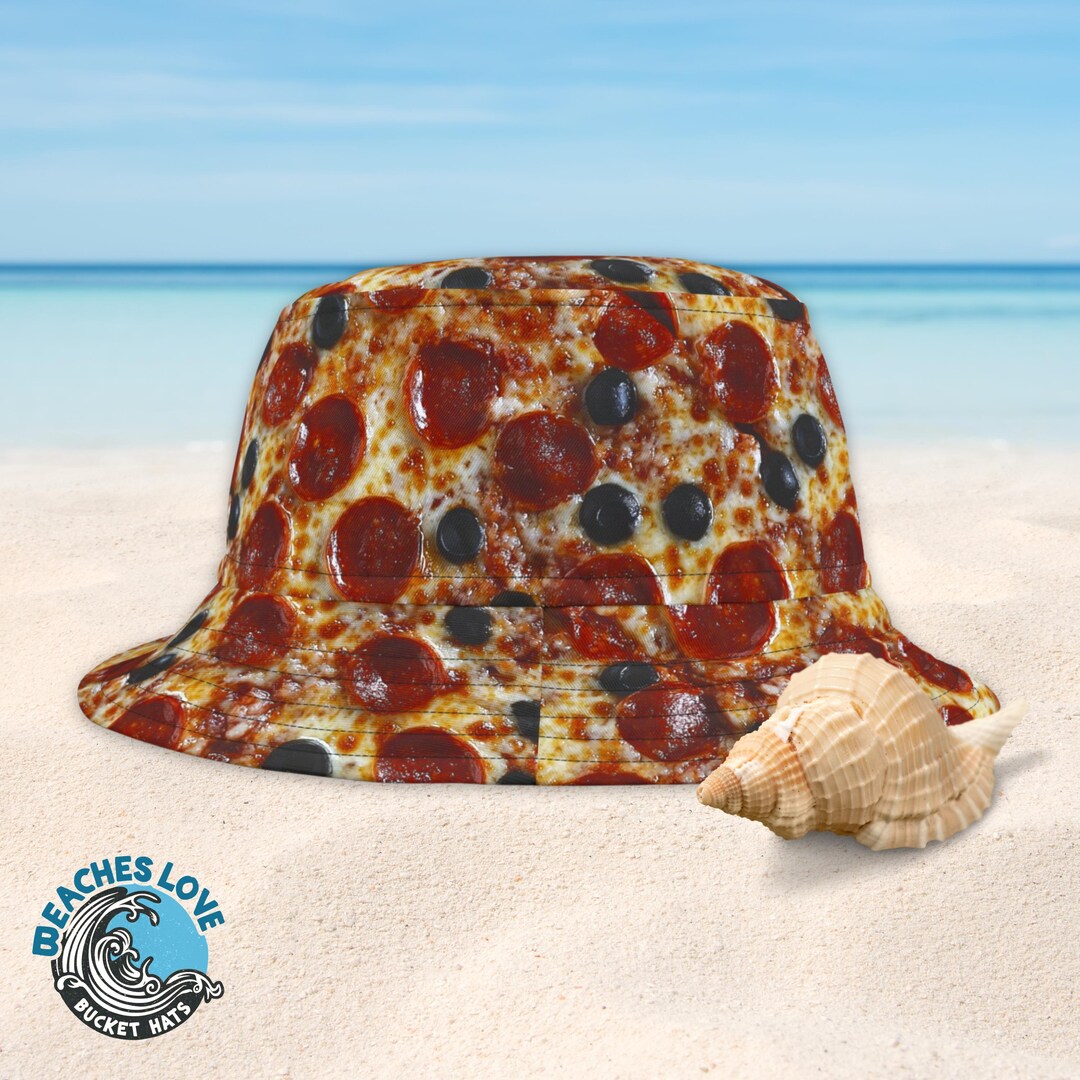 Pizza Bucket Hat - Fun Food Lover's Cap, Novelty Headwear, Summer ...