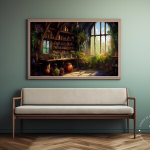 Whimsigoth Cottage Digital Wall Art, Whimsical Enchanting Fantasy ...