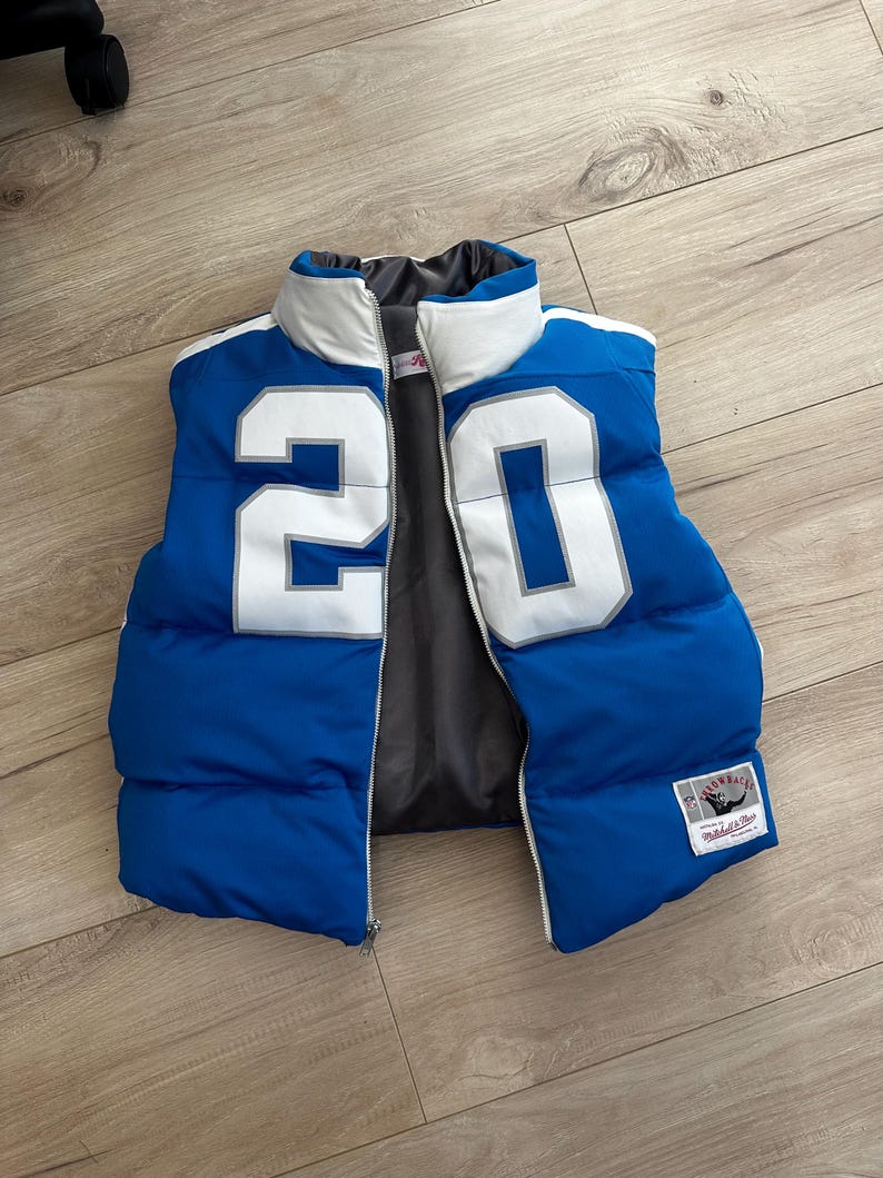 Custom Sports Puffer Vest CROPPED W/pockets Upcycled - Etsy