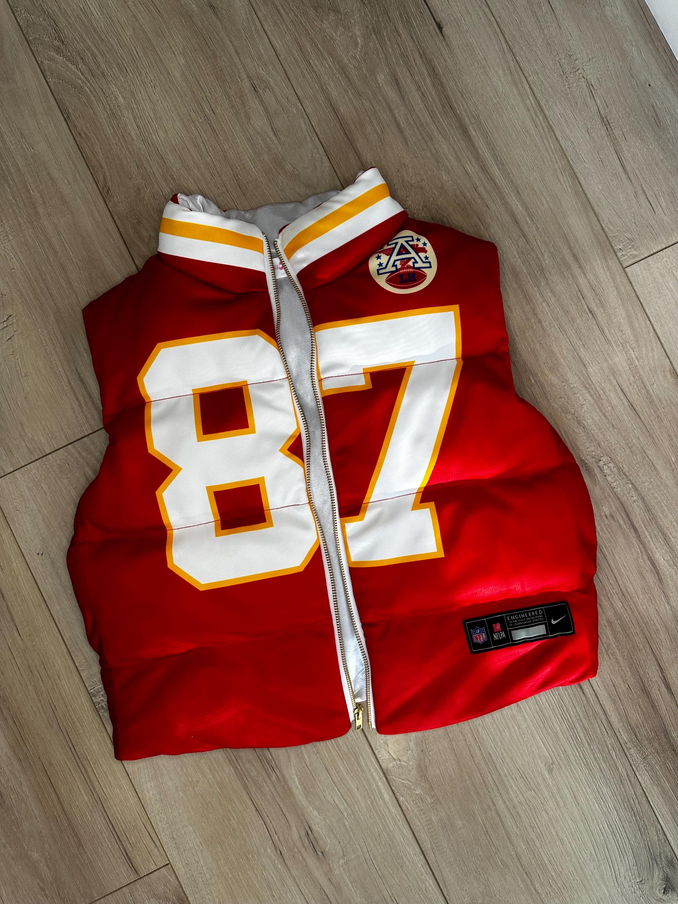 Custom Sports Puffer Vest CROPPED W/pockets Upcycled - Etsy