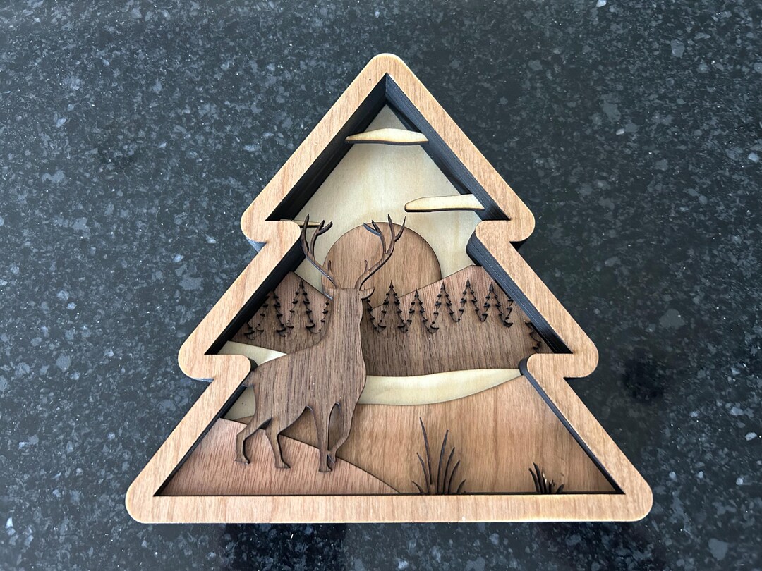 3D Layered Art - Tree With Nature Scene - Cabin Decor, Gift for Nature ...