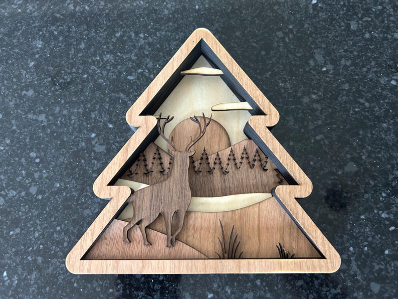 3D Layered Art - Tree With Nature Scene - Cabin Decor, Gift for Nature ...