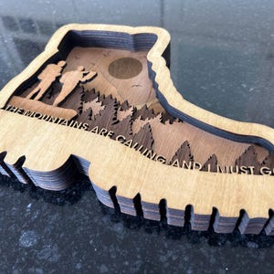3D Layered Art - Hiking Boot With Nature Scene - Cabin Decor, Nature ...