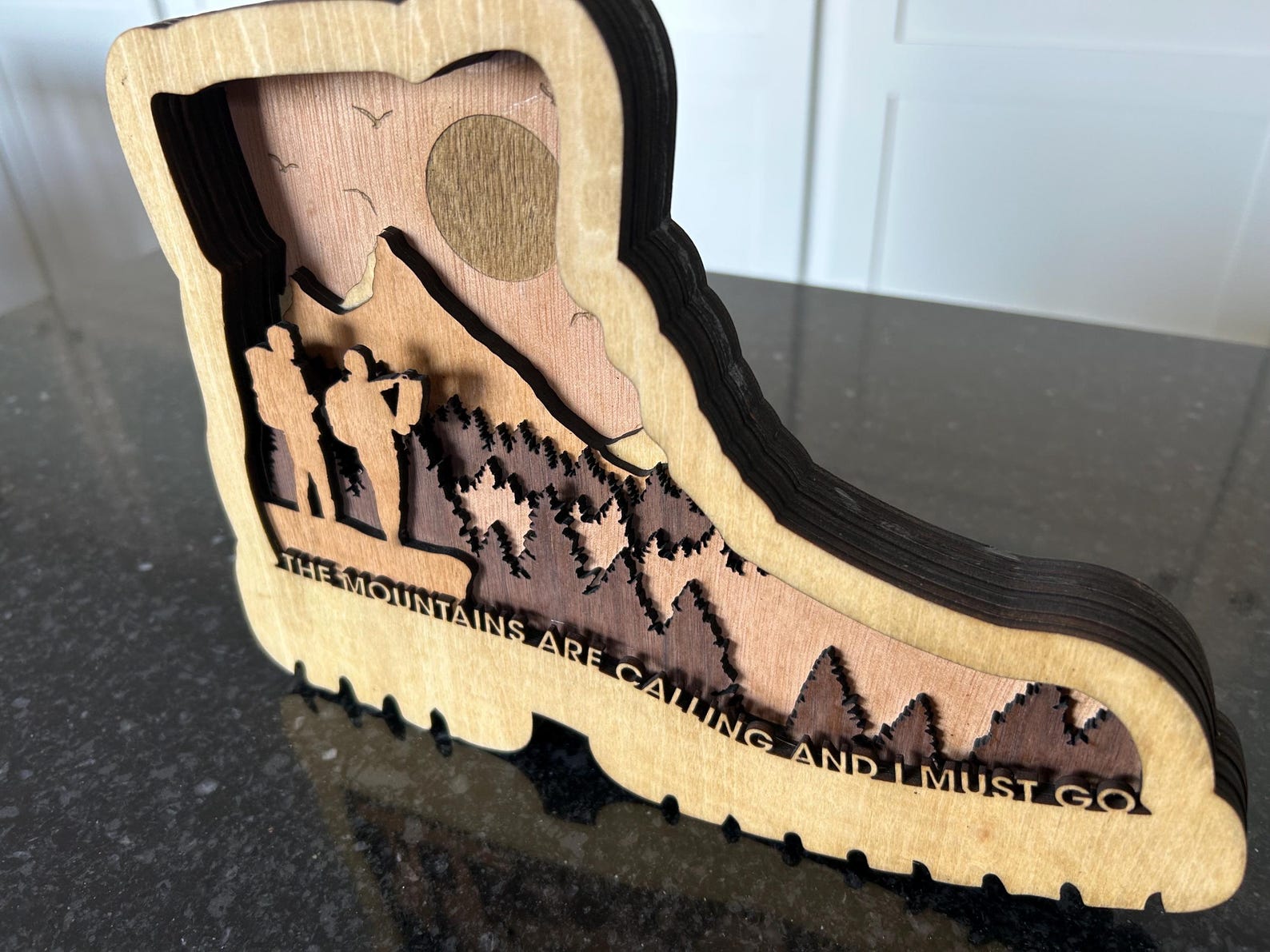 3D Layered Art - Hiking Boot With Nature Scene - Cabin Decor, Nature ...