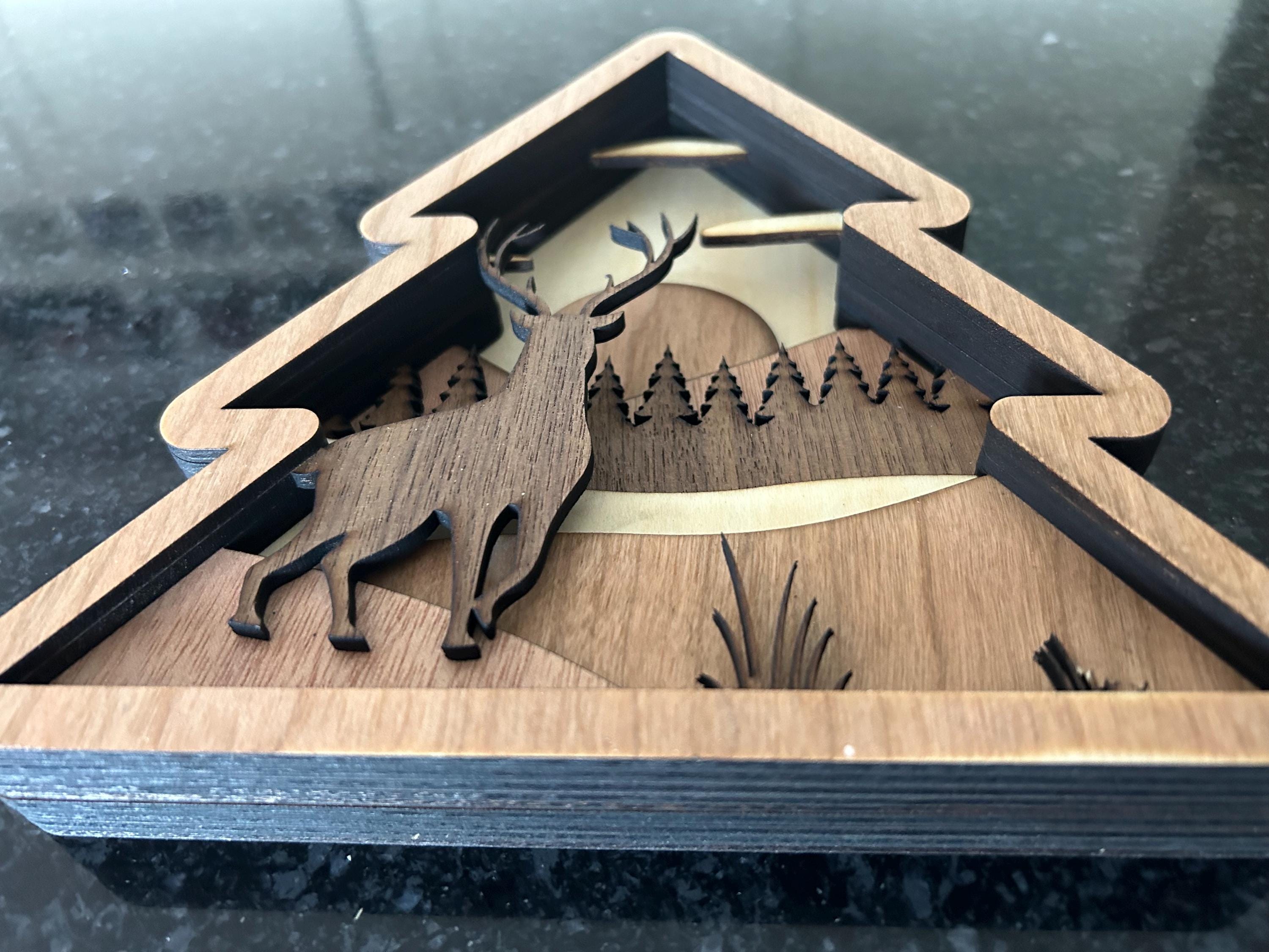 3D Layered Art - Tree With Nature Scene - Cabin Decor, Gift for Nature ...