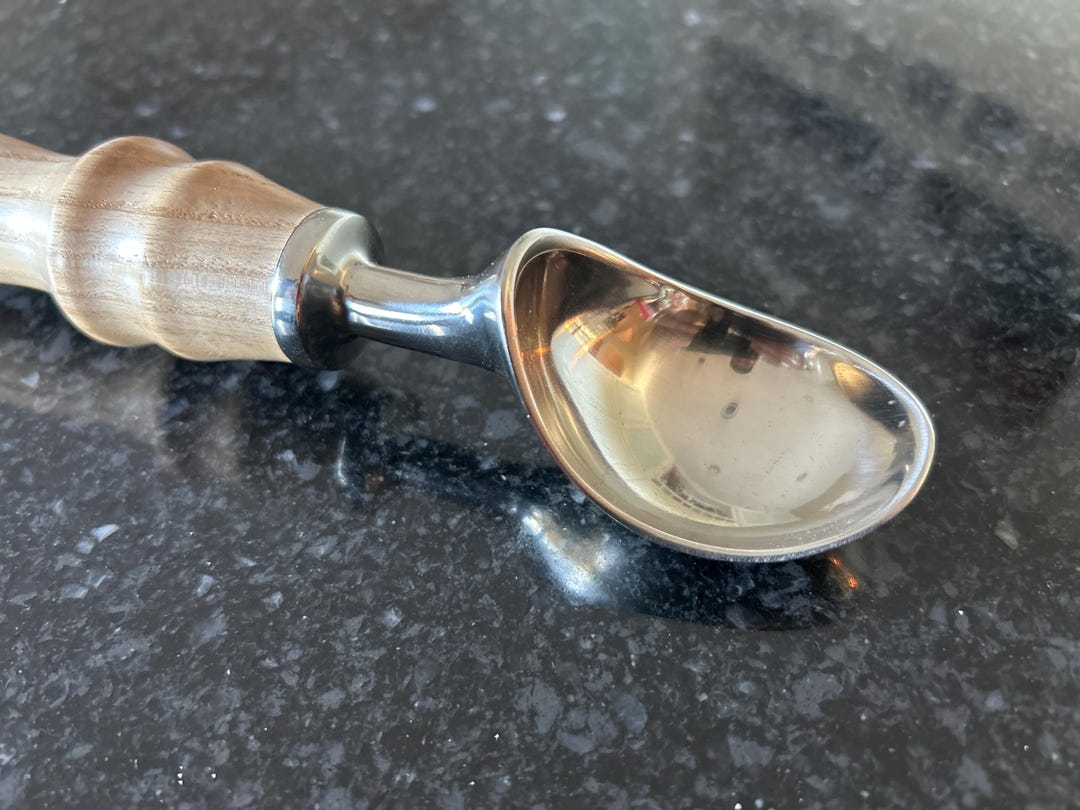 Ice Cream Scoop - Hand Turned Ash Handle - Gift for Foodie, Birthday ...