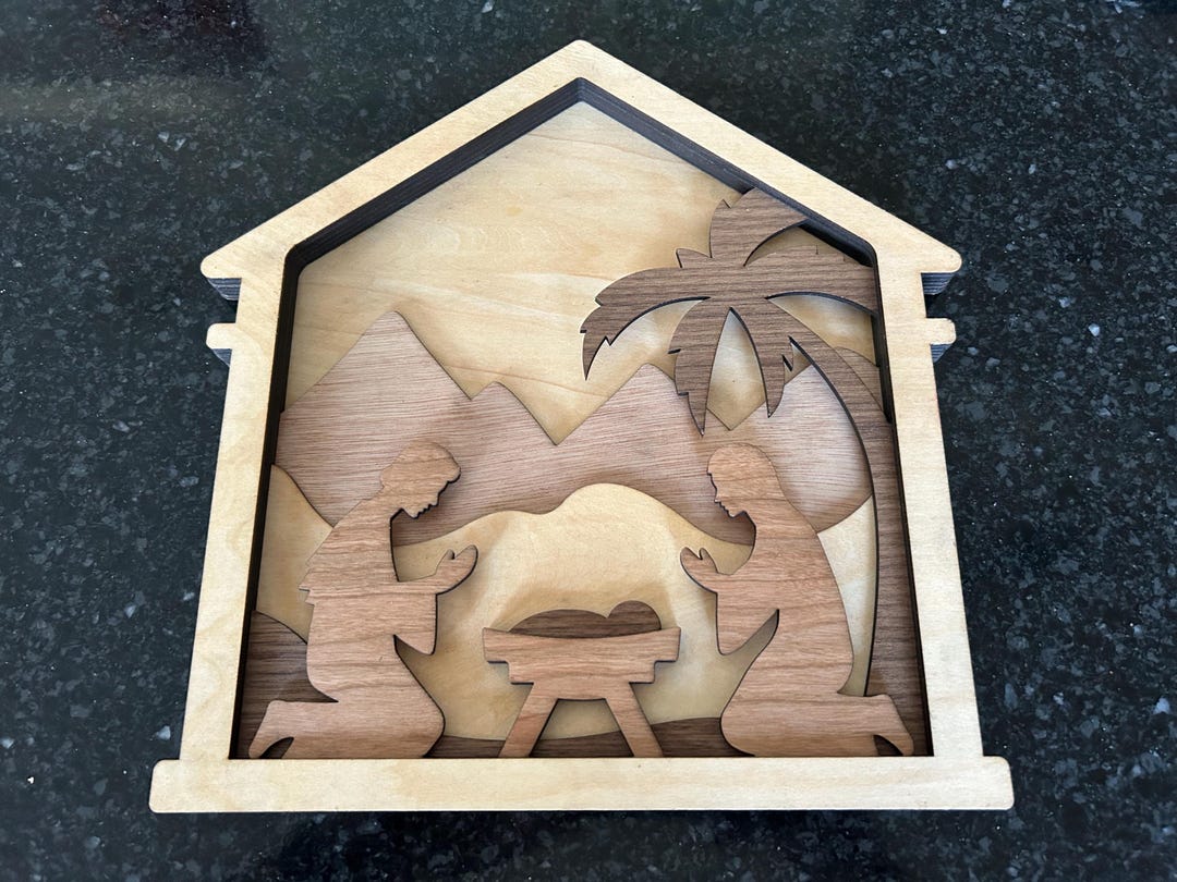 3D Layered Art - Nativity Scene - Holiday Decoration, Gift ...