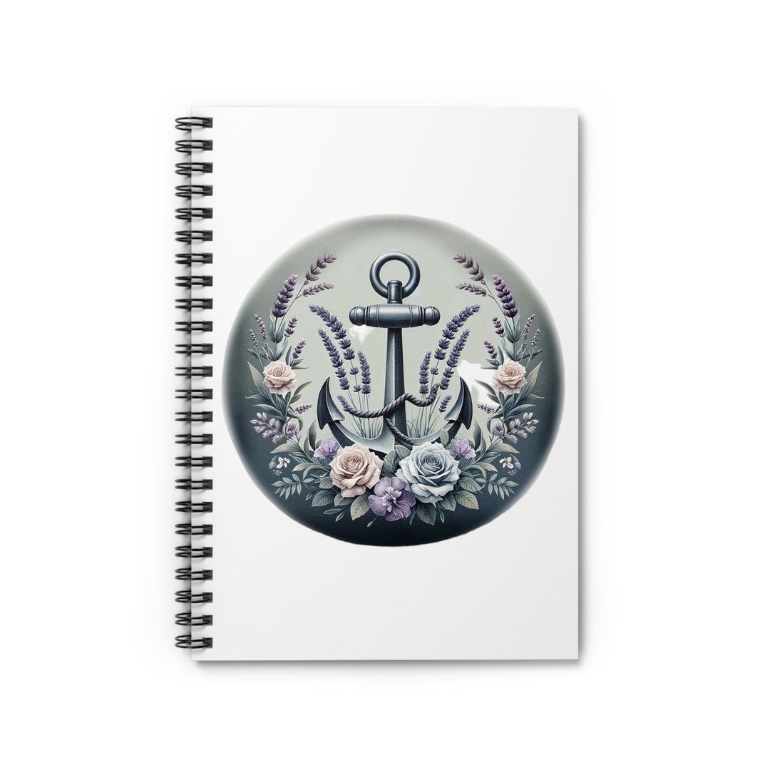 Botanical Anchor Spiral Notebook Ruled Line - Etsy