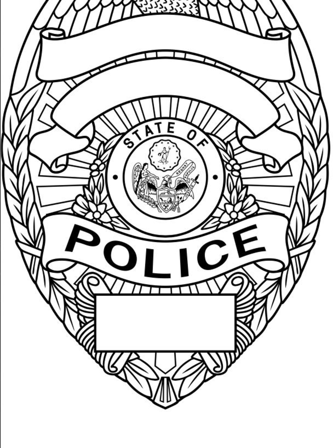 Plain Police Badge Vector Files SVG DXF Lightburn - Etsy Canada