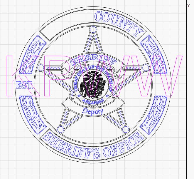Plain Sheriff Badge Files SVG, DXF, Lightburn, AI - Etsy