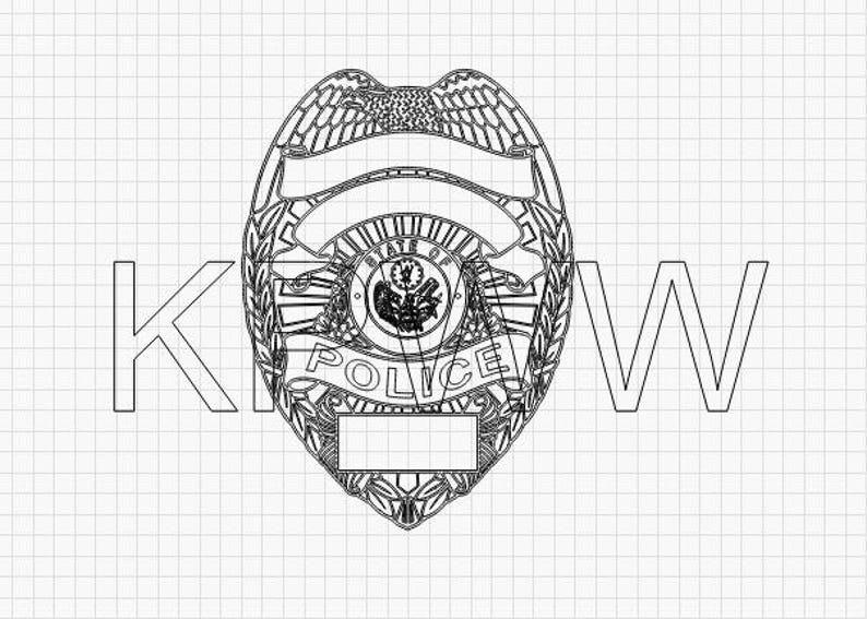 Plain Police Badge Vector Files SVG DXF Lightburn - Etsy Australia