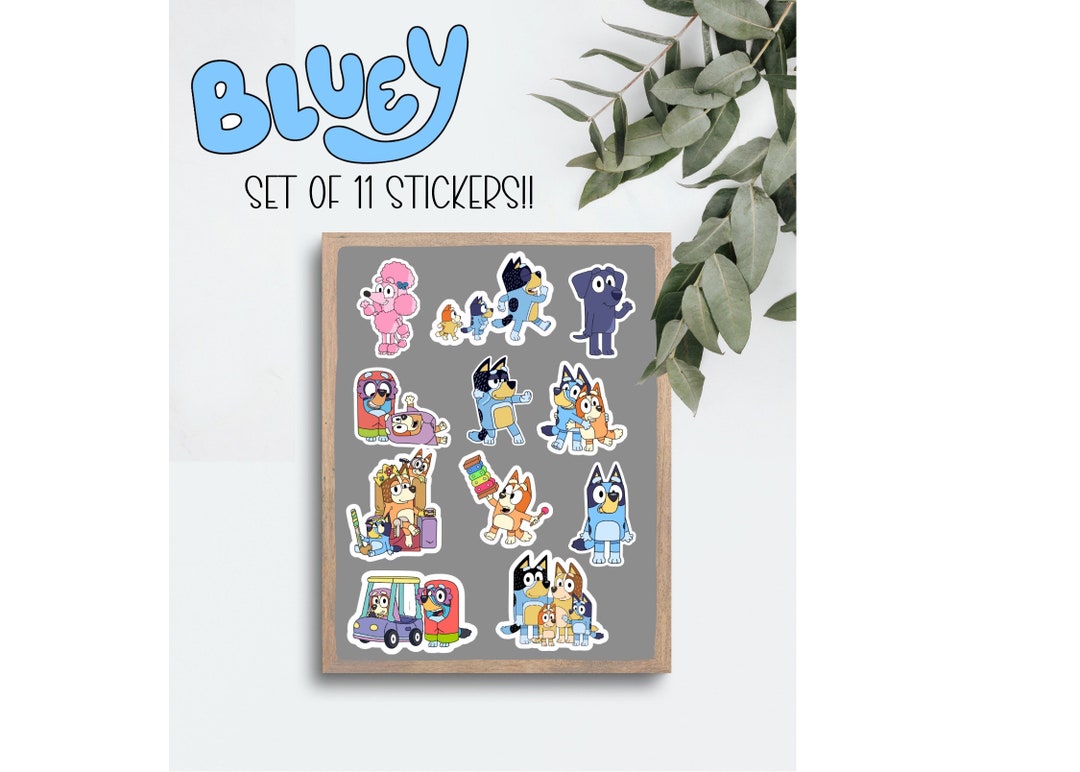 Bluey Set of 11 Waterproof Stickers Bluey Stickers Bluey Party Favors ...
