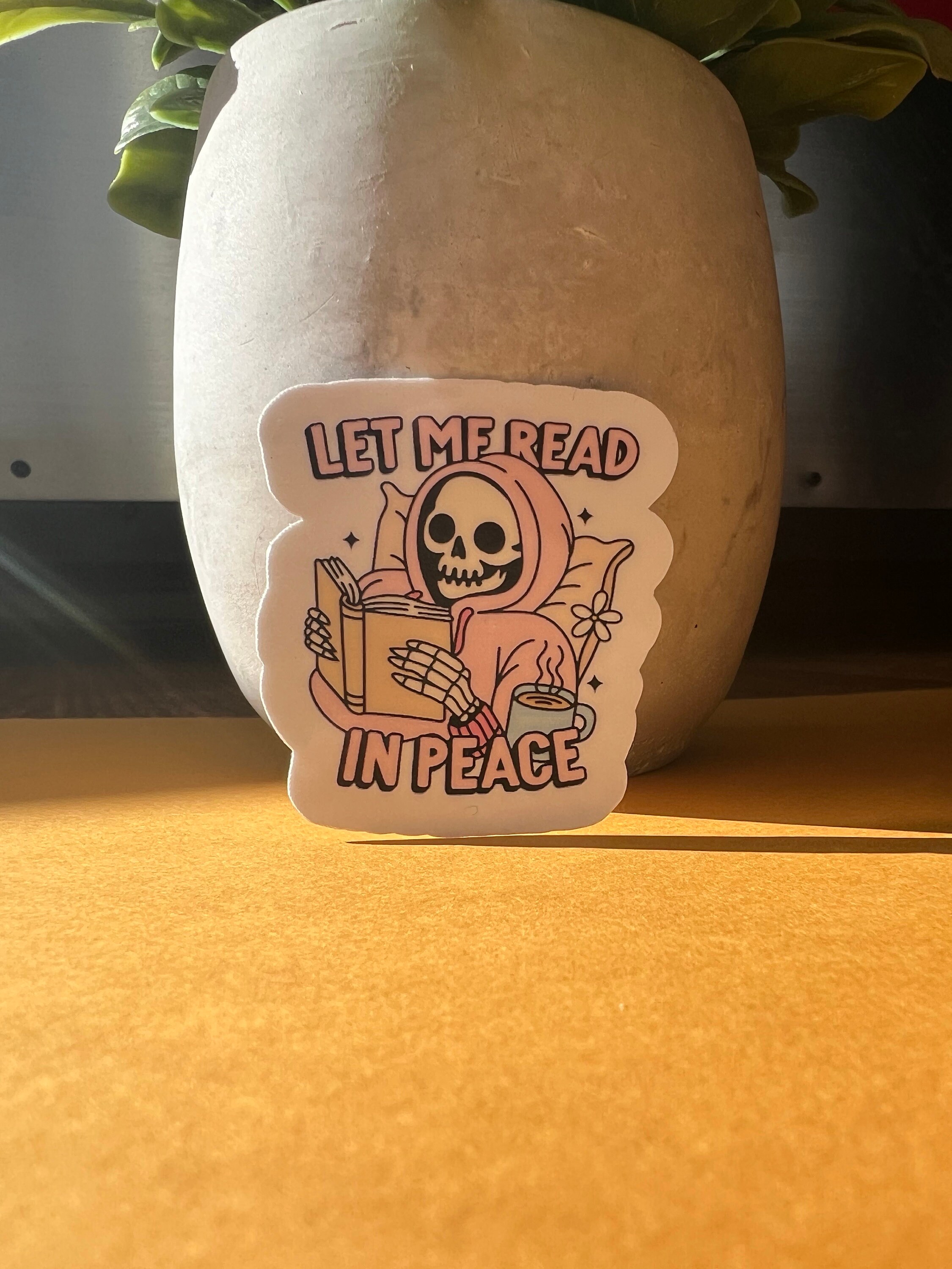 Let Me Read in Peace Sticker, Bookish Sticker, Book Sticker, Reading ...