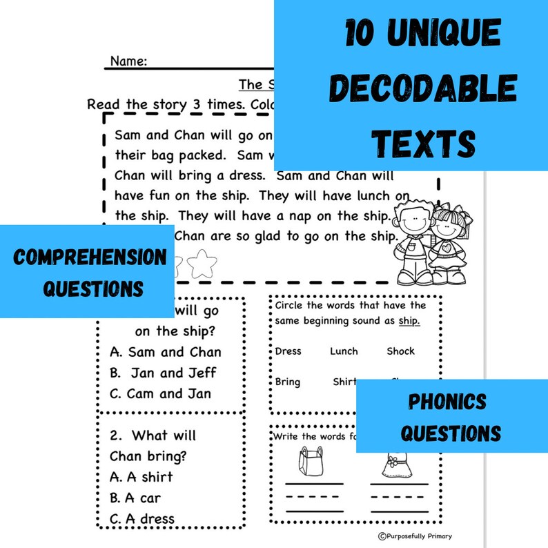 First Grade Reading Practice 10 Passages - Etsy