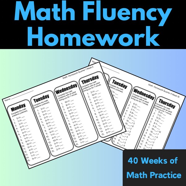 Fluency Worksheet - Etsy