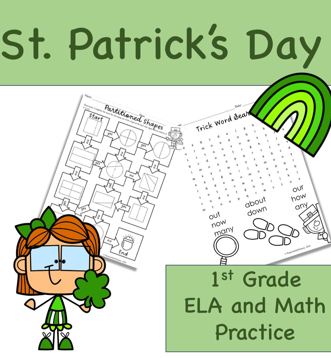 St. Patricks Day First Grade Review - Etsy
